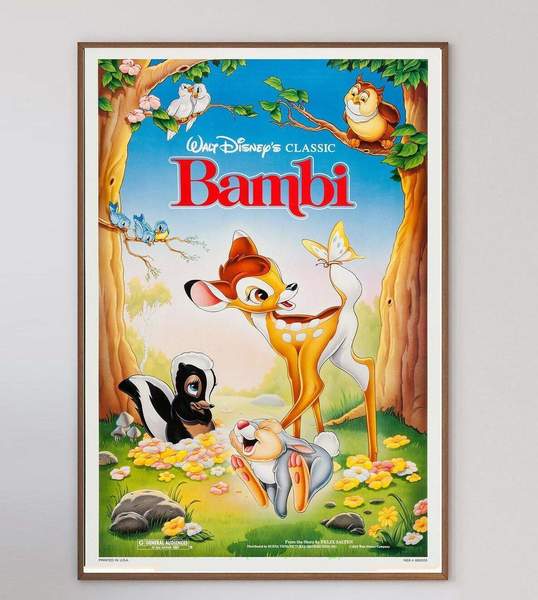 Originele Poster Van Bambi PETER PAN (RKO 1953) Vintage Movie Poster