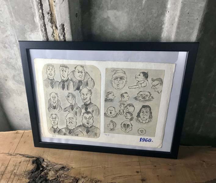 Communism Vintage 1960 Pencil Drawing Original Eastern European Art ...