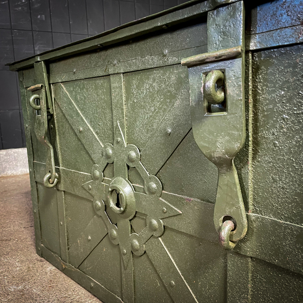 Antique 18th Century Strongbox / Armada Chest – Green – Extra Large ...