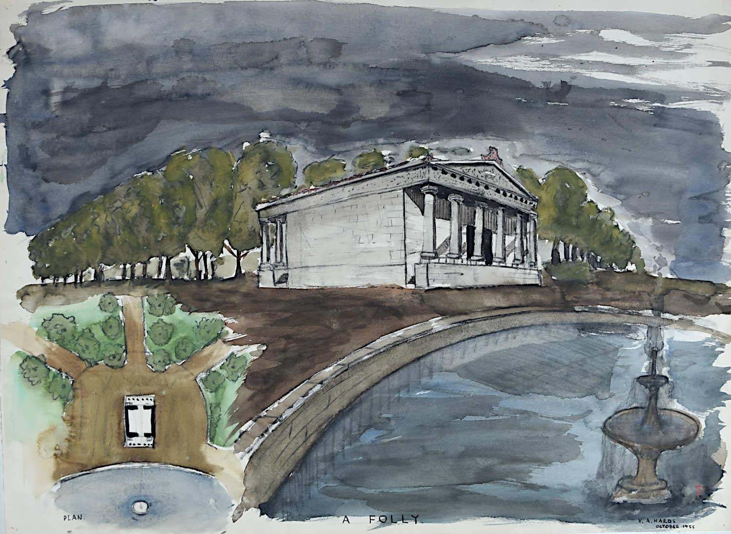 V A Hards Design For Architectural Folly Architectural Drawing Mid ...