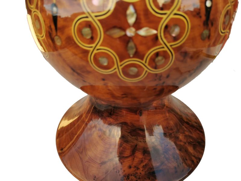 Fabulous Large Inlaid Vase Inlaid With Ebony, Lemon Wood And Mother Of ...