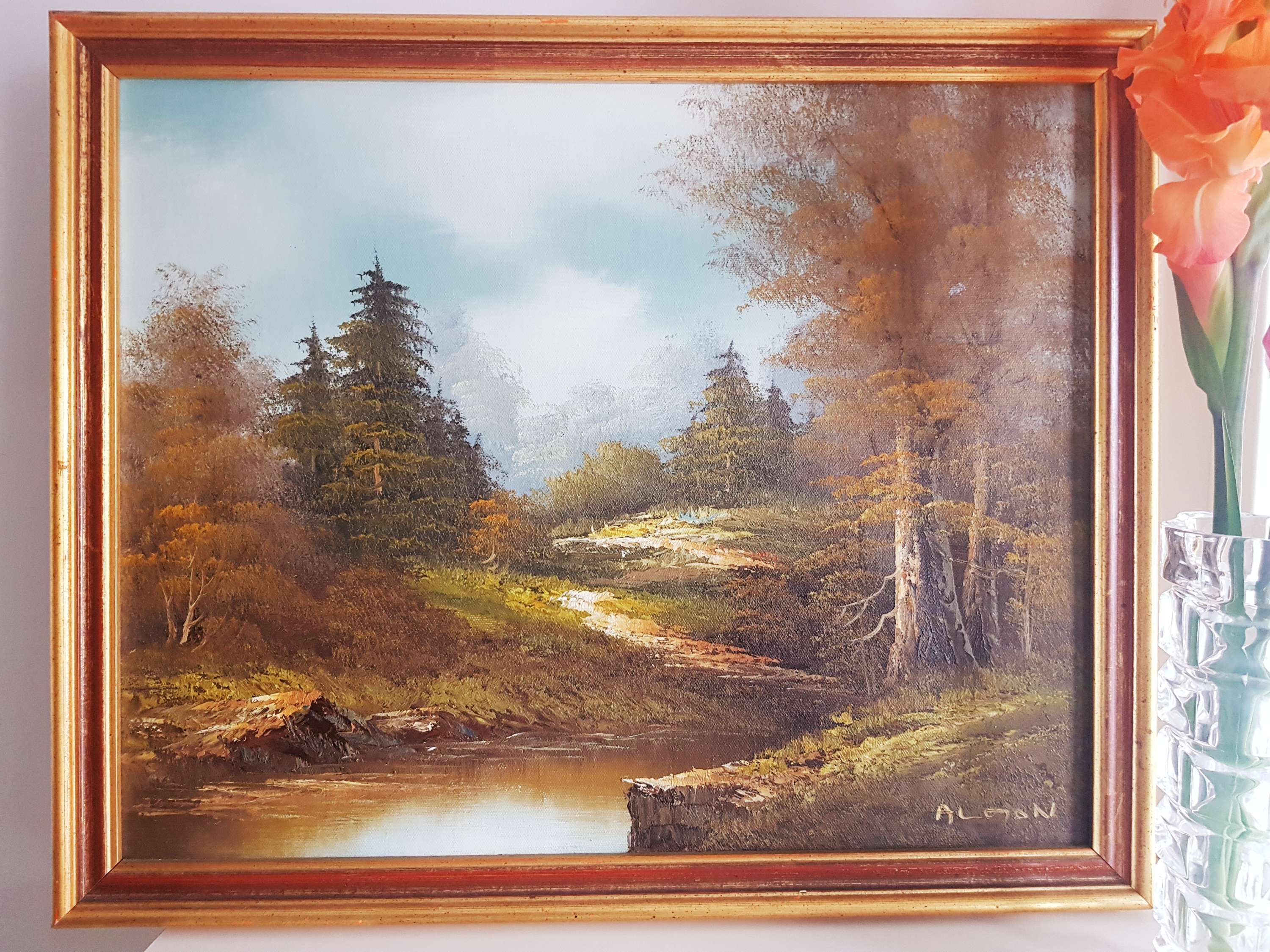 Antique Oil On Canvas By 19th Century Us Artist Almon(D) Baldwin ...
