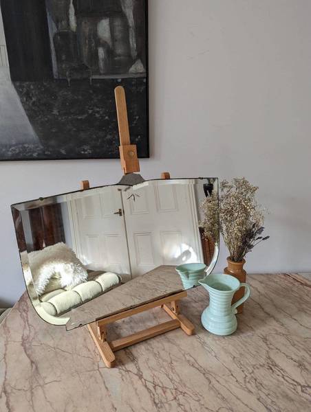 A Vintage 1930s Frameless Mirror Art Deco Wall Mirror | Vinterior