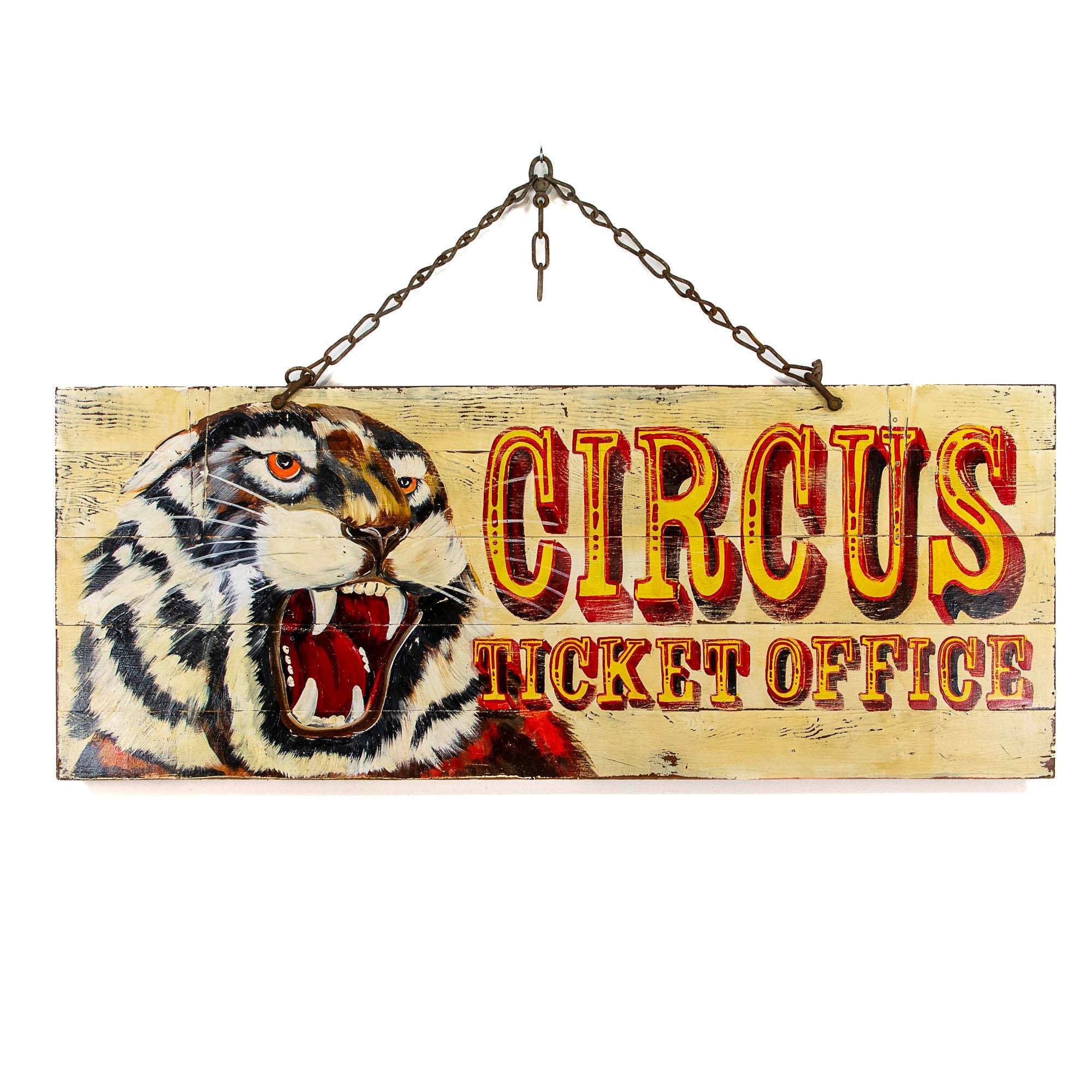 Large Reproduction Hand Painted Wooden ‘Circus Ticket Office’ Signage ...