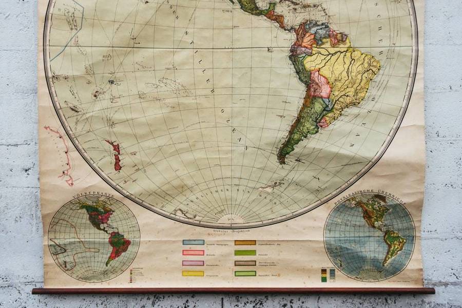 Original Early 1900s Huge Large Antique Old Vintage German Educational ...